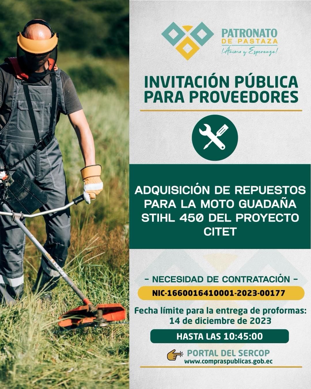 Patronato de Pastaza invitación Pública - Eco Amazónico